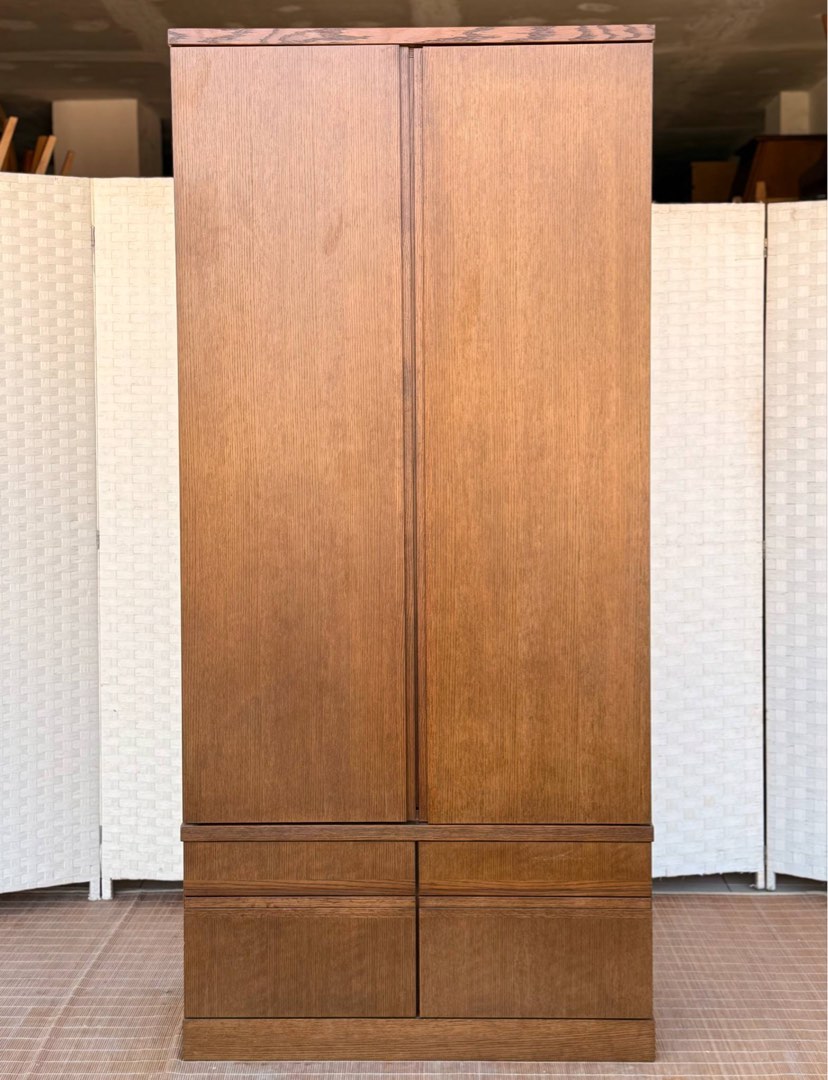 JAPAN SURPLUS SOLID WOOD 2 DOOR MODERN CLOSET WITH ADJUSTABLE SHELVES ...