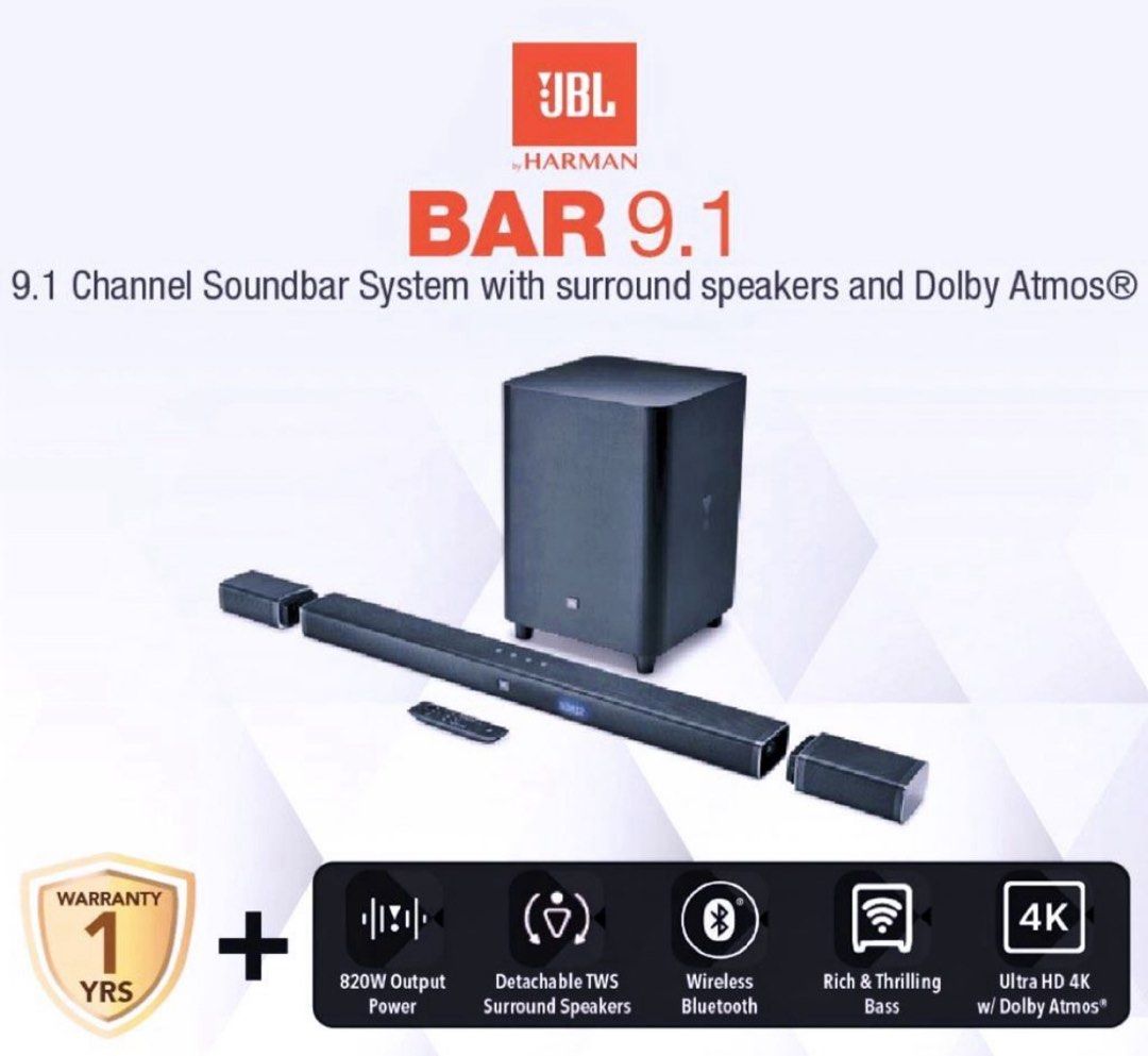 JBL Soundbar 9.1 with subwoofer, Audio, Soundbars, Speakers ...