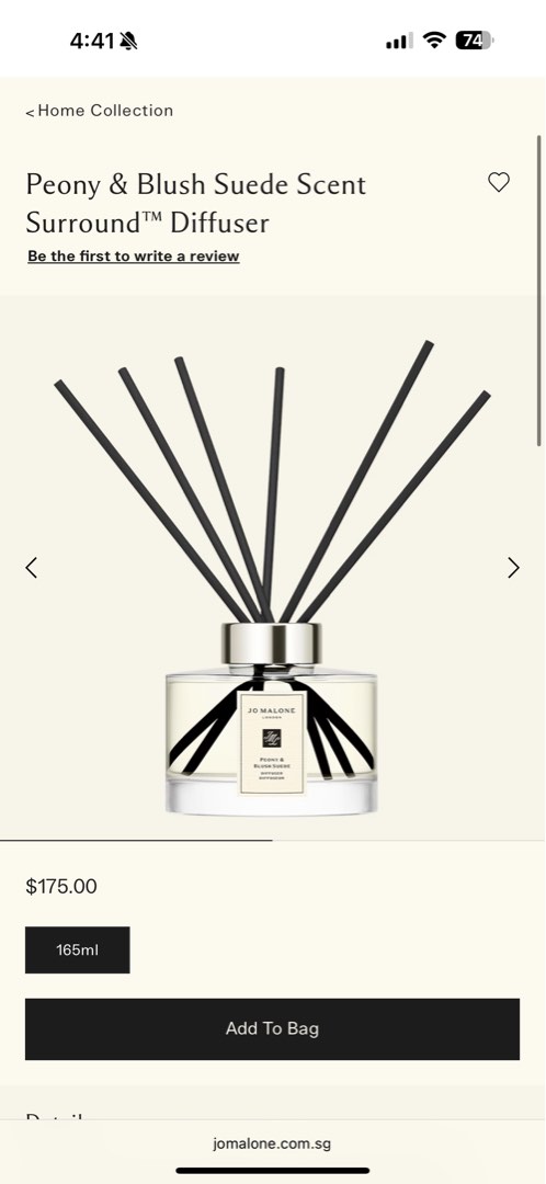 Jo Malone diffuser - Peony & Blush Suede, Furniture & Home Living, Home ...