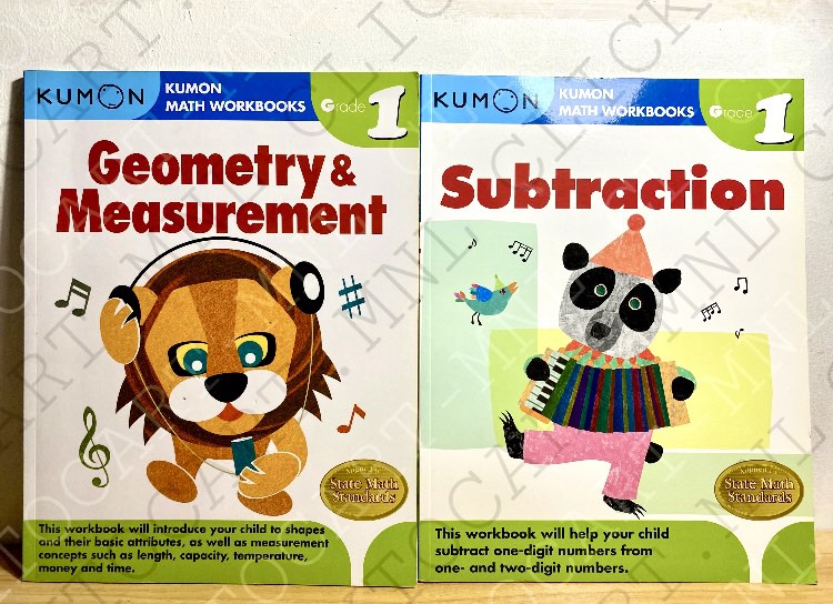 Kumon Grade 1 Math WorkBooks set of 2, Hobbies & Toys, Books ...