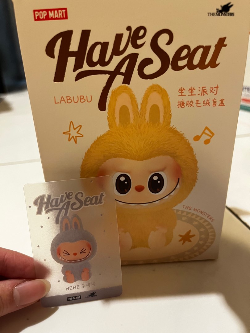 Labubu V2 Have a seat HEHE, Hobbies & Toys, Toys & Games on Carousell