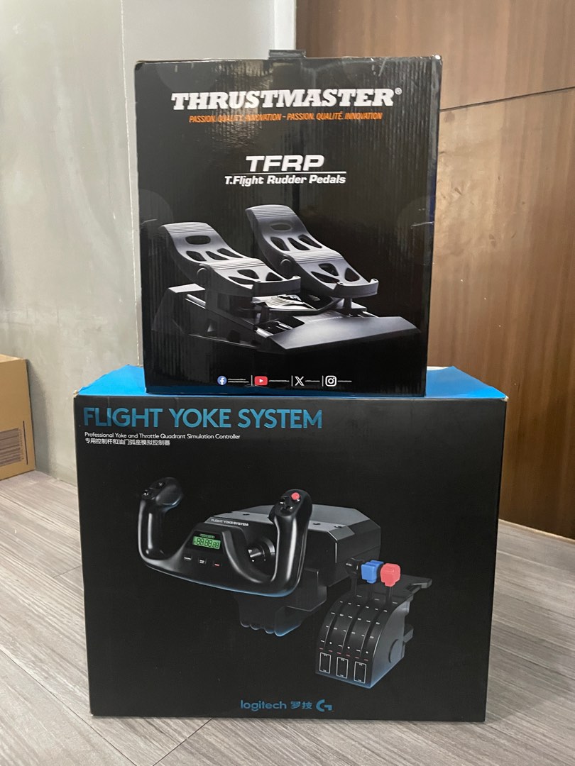 Logitech Flight yoke system and Thrustmaster Rudder, Computers & Tech ...