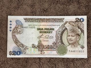 20 (Dua Puluh) Malaysia Ringgit First Prefix TA, Hobbies & Toys ...