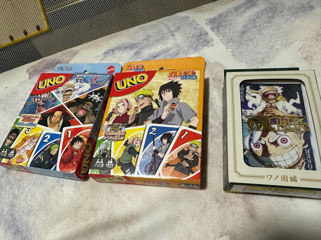 Naruto, one piece uno card game, one piece gear 5 poker card, Hobbies ...