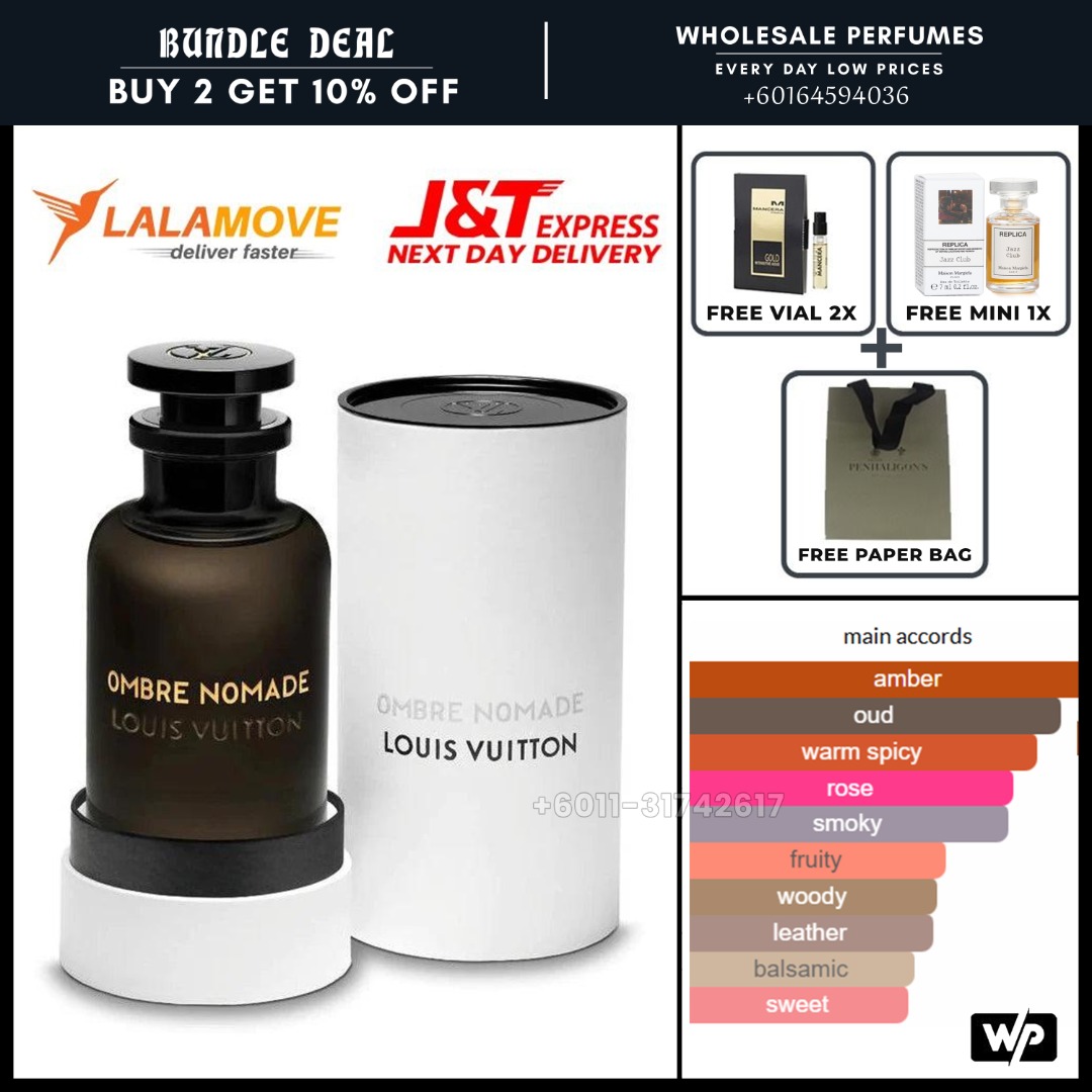 [ORIGINAL] LOUIS VUITTON OMBRE NOMADE EDP 100ML FOR UNISEX, Beauty ...