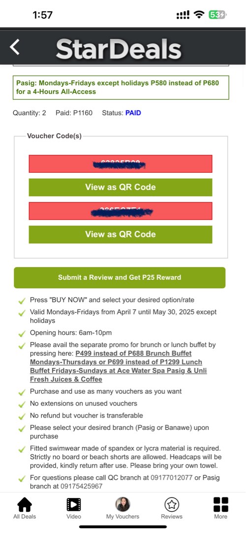 Pasig Ace Water Spa Voucher (2 pax) 4 hours all access, Tickets & Vouchers, Vouchers on Carousell