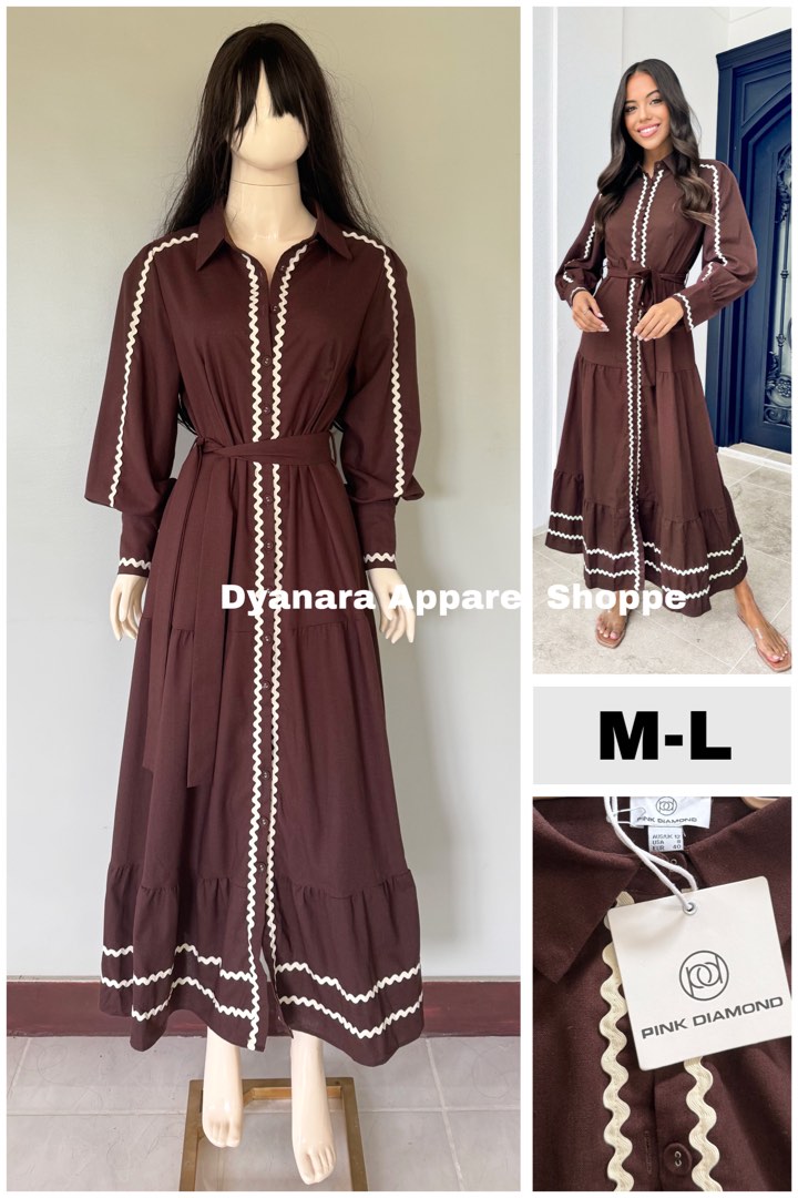 PINK DIAMOND LINEN MAXI DRESS BNWT, Women's Fashion, Dresses & Sets ...