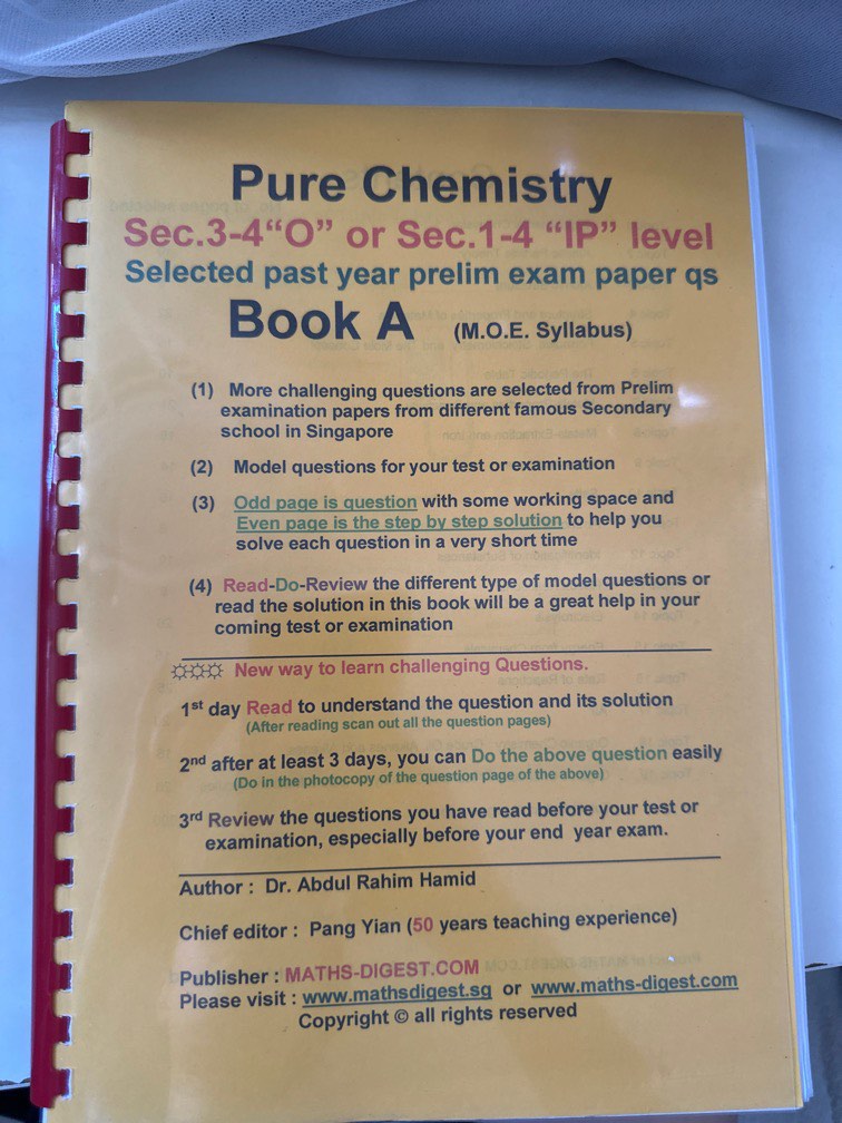 Pure Chem Olevel past year prelim exam paper qs, Hobbies & Toys, Books ...