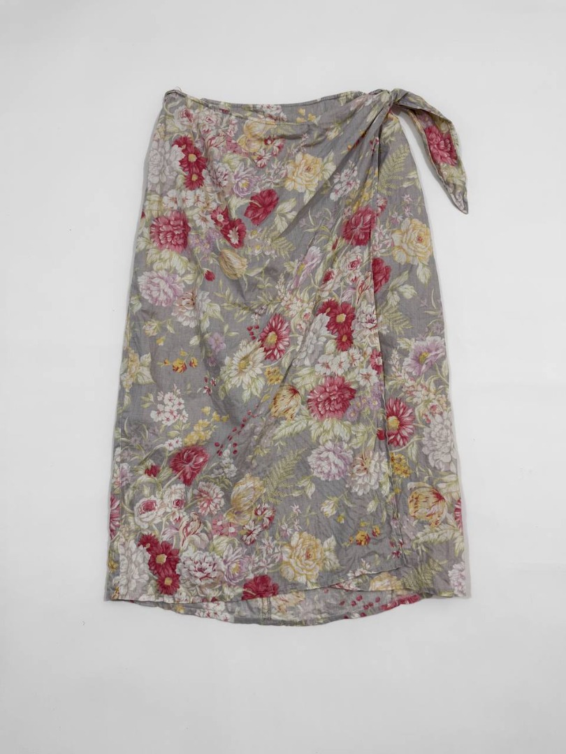 RAL.PH LA.UREN Linen botanical skirt, Women's Fashion, Bottoms, Skirts on Carousell