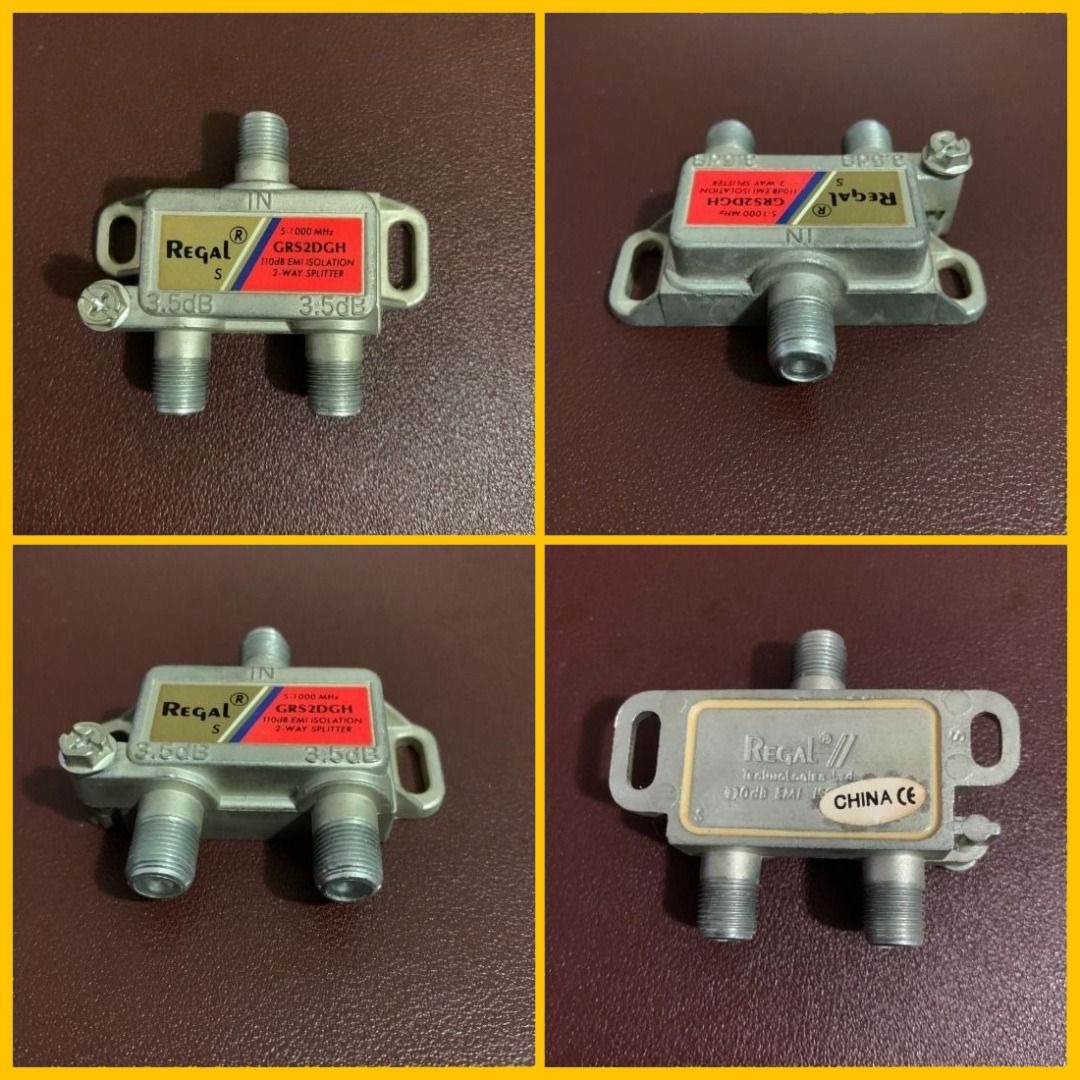 Regal 120dB / 110dB 2 way splitter connector Coaxial Cable TV Switch ...