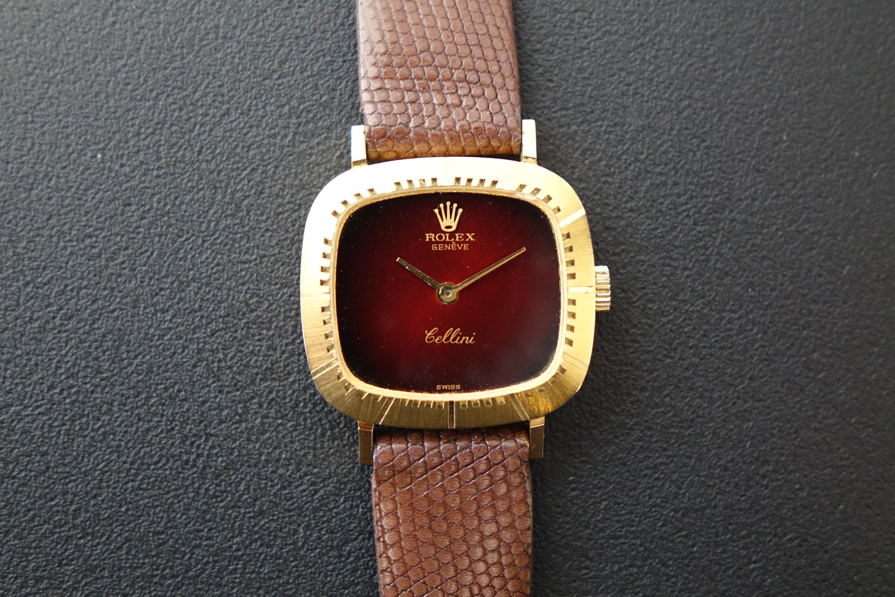 Rolex Cellini 4084 Vignette red watch only, Luxury, Watches on Carousell