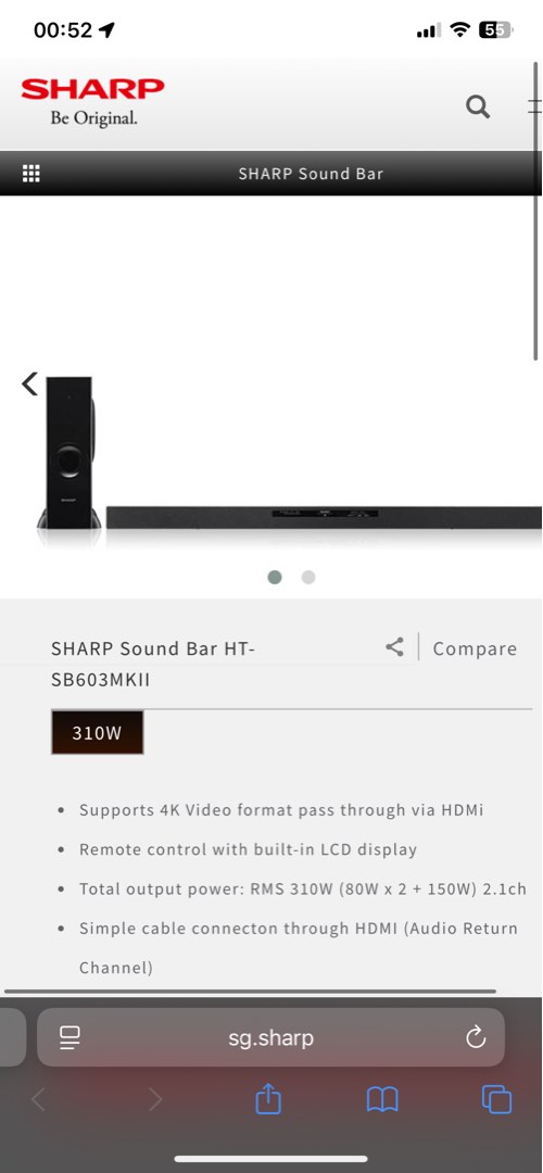 Sharp HT-SB603 Home Theater System, Audio, Soundbars, Speakers ...