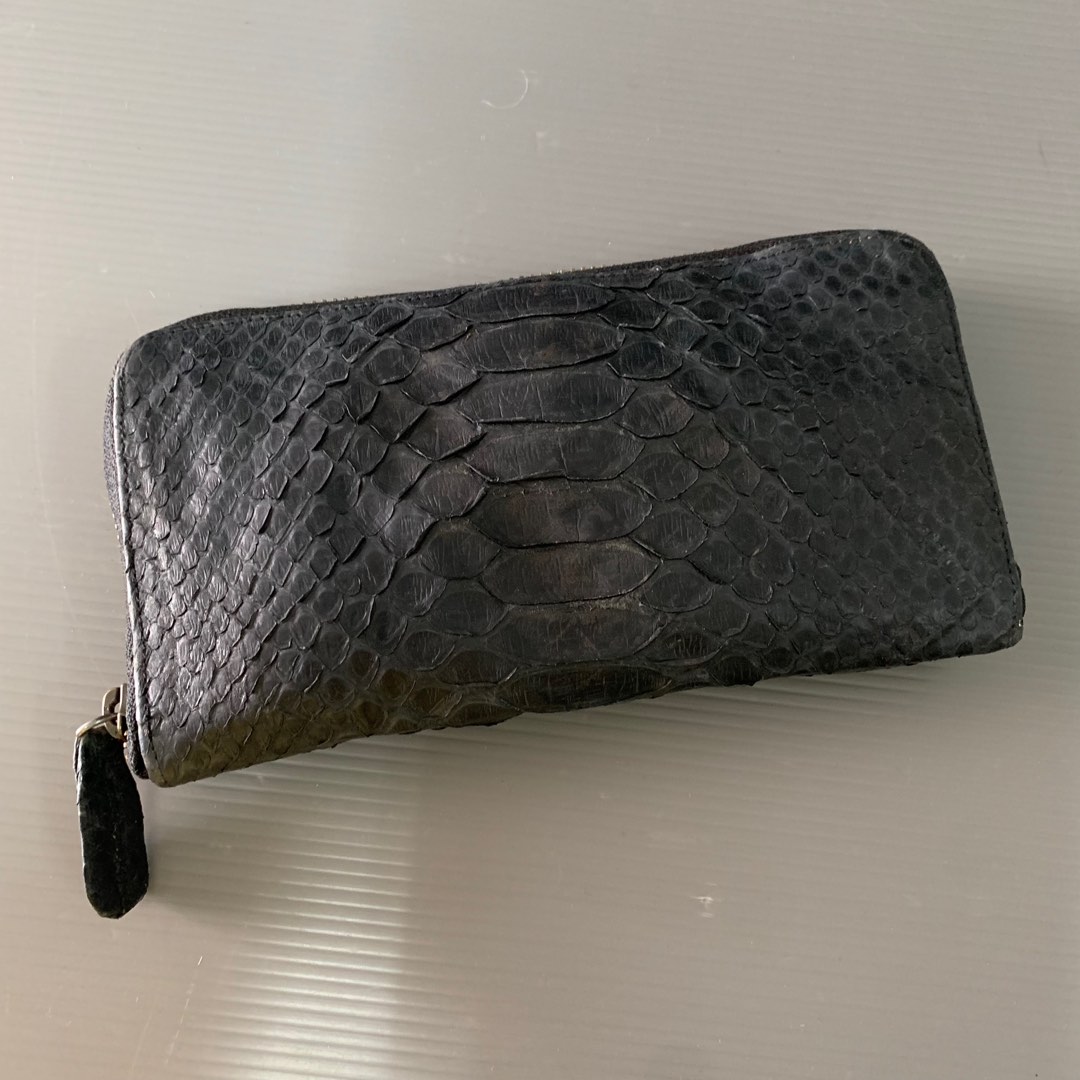 Snake Skin Leather Long Wallet, Women's Fashion, Bags & Wallets ...
