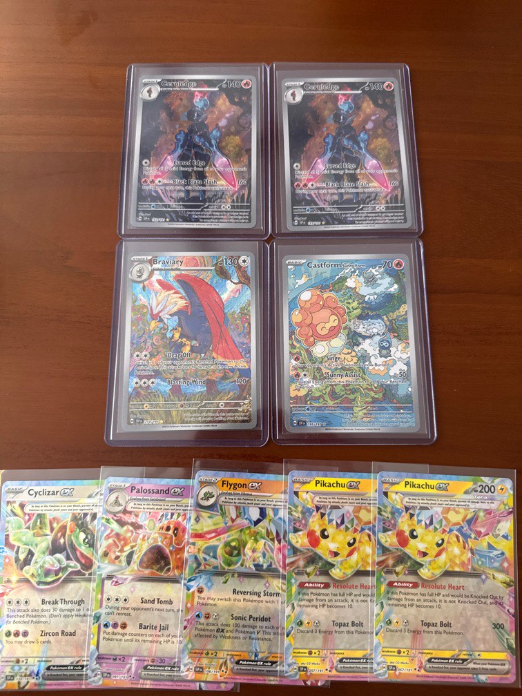 Pokemon Surging Sparks Ceruledge IR Braviary IR Castform IR Pikachu Ex ...