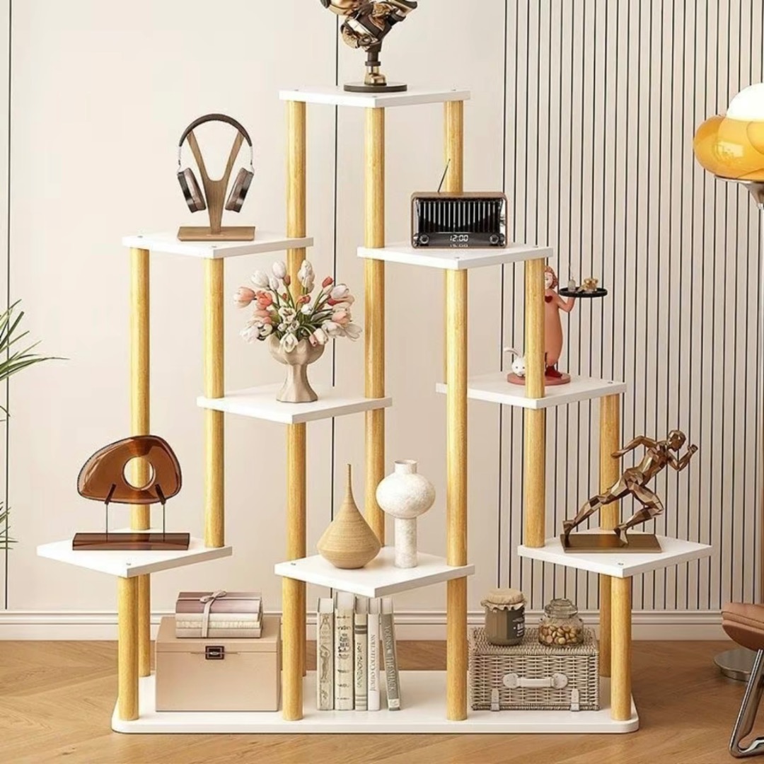 Tall Display Shelf | Large Multi-Level Shelf Rack | Decorative Plant ...