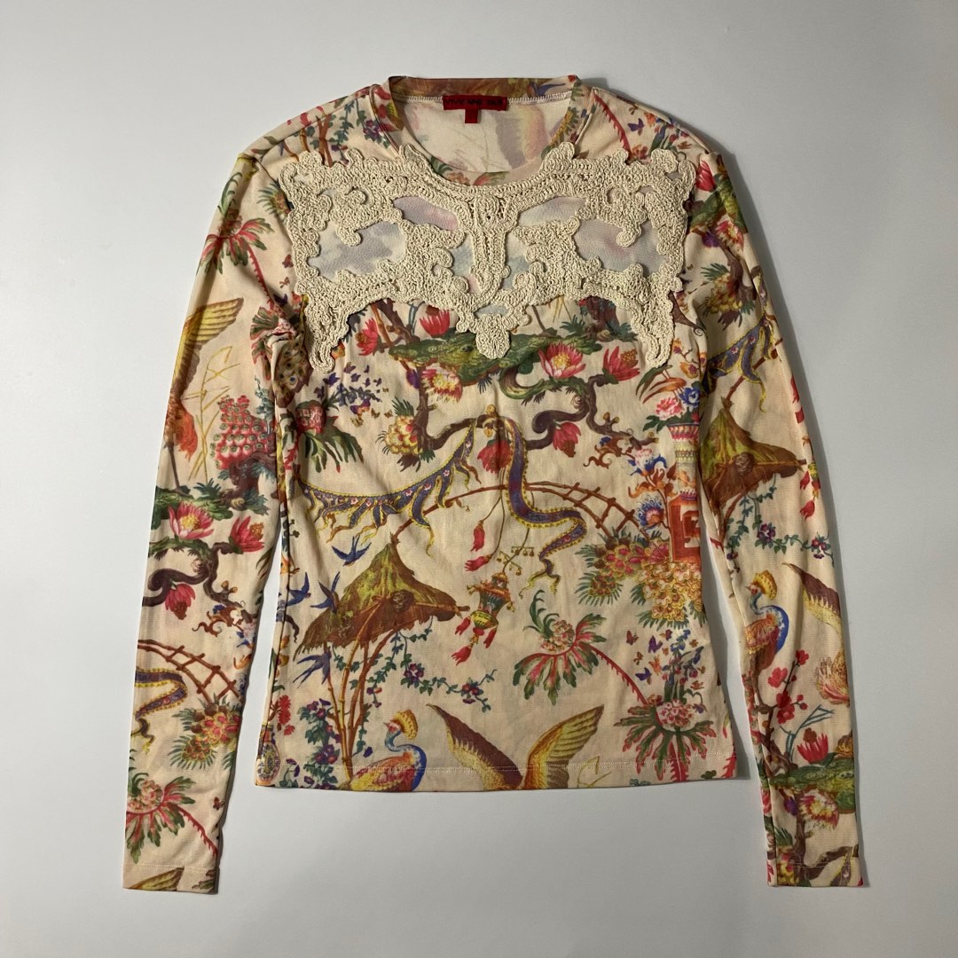 Vivienne Tam Graphic Mesh Top, Women's Fashion, Tops, Shirts on Carousell