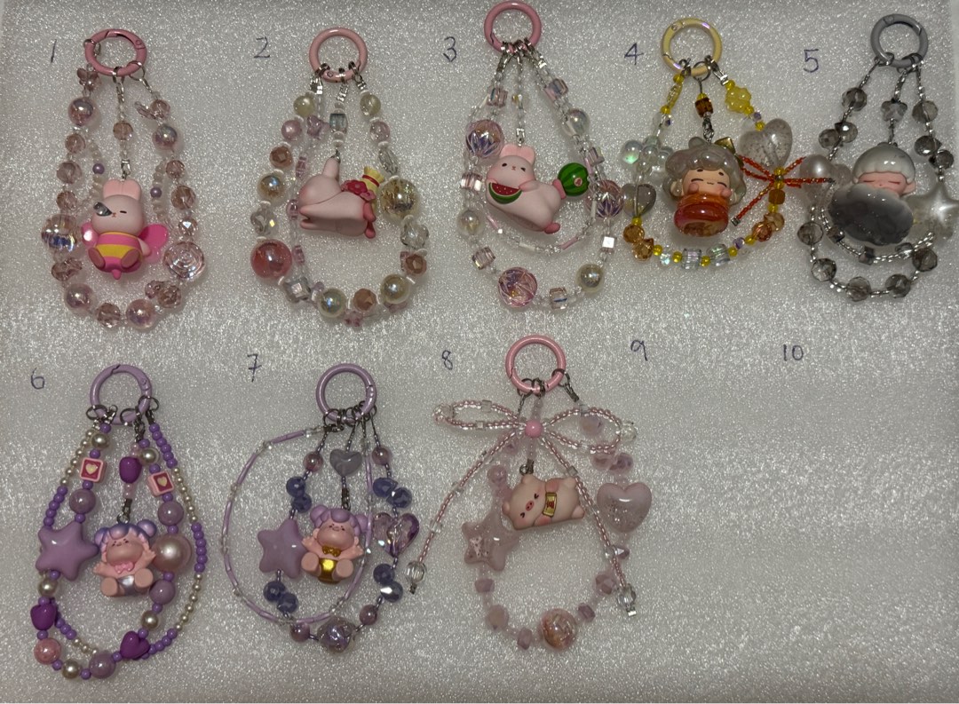 (wts) phone straps popmart popbean dimoo skullpanda tzsiga nyota ...