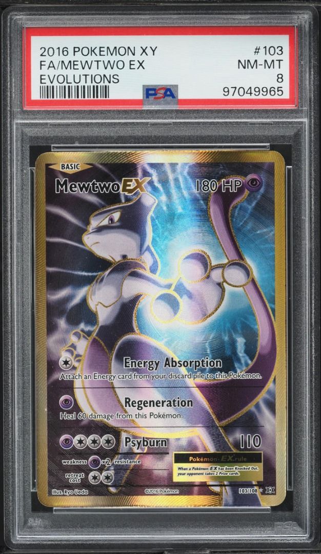 2016 Pokemon XY Evolutions Full Art Mewtwo EX #103 PSA 8 SLAB, Hobbies ...