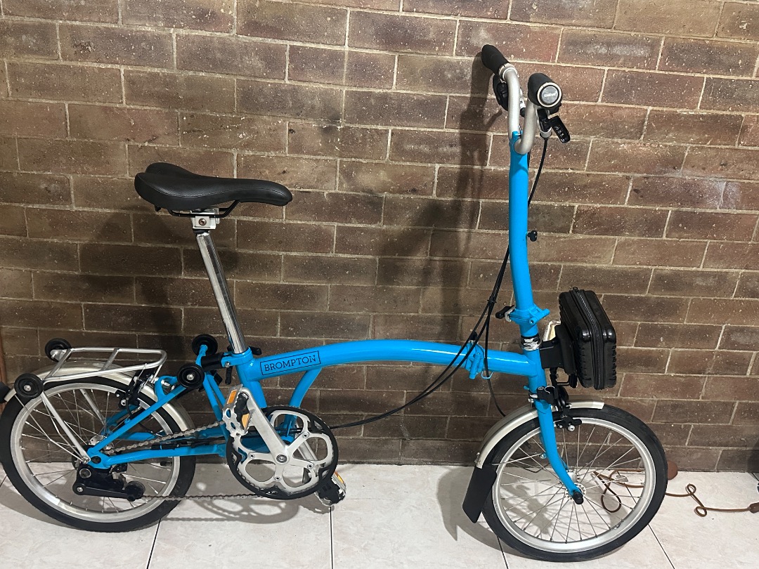 Brompton M2L trifold trifolding bicycle blue theme , Sports Equipment ...