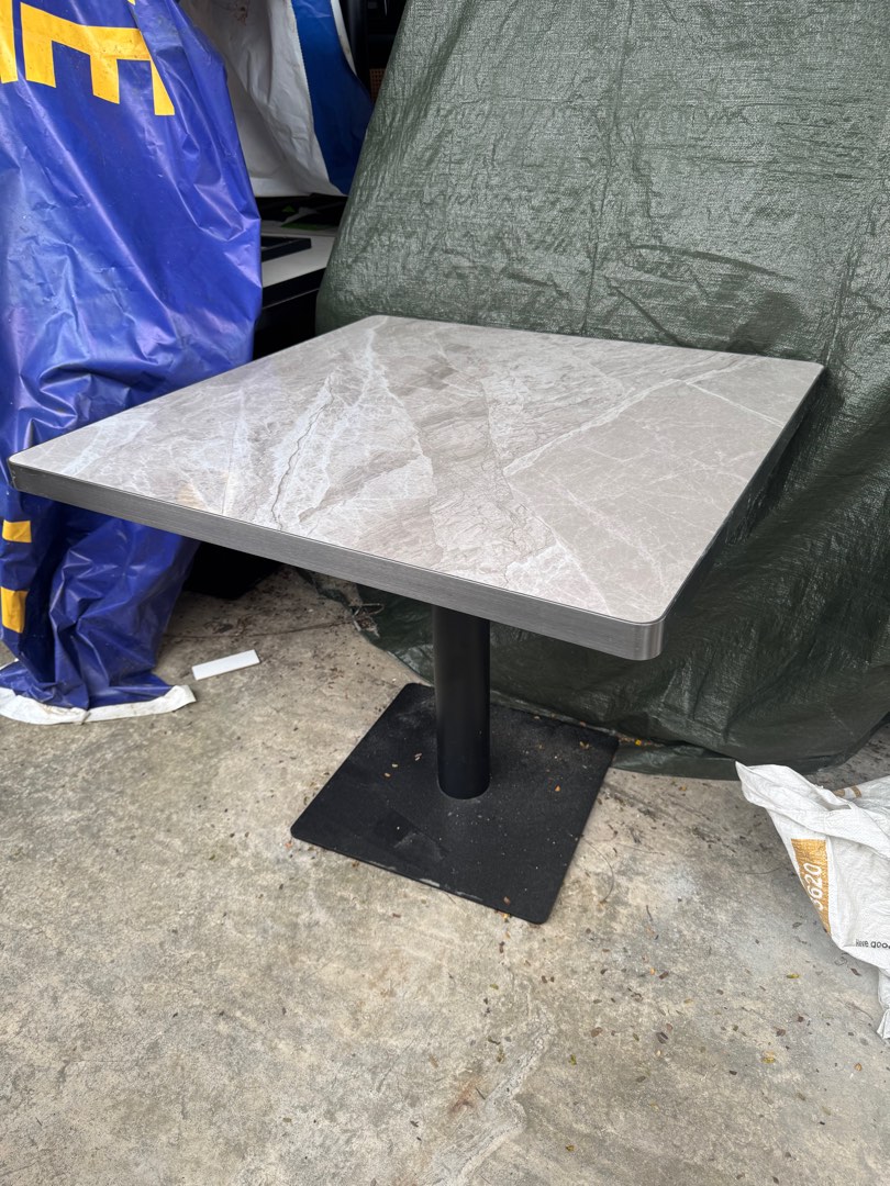 Cafe kopitiam restaurant Marble Square Table, Dining Table, Kafe Meja ...