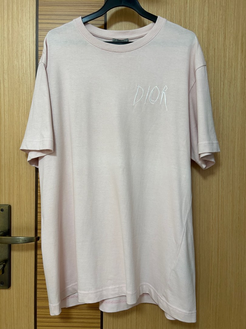 Christian Dior Daniel Arsham Baby Pink tee, Men's Fashion, Tops & Sets, Tshirts & Polo Shirts on ...