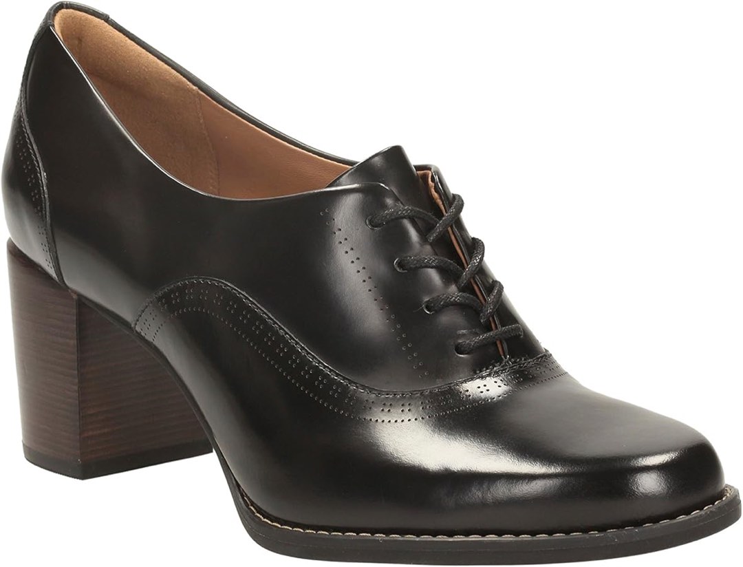 Clarks Artisan Tarah Victoria in Black Leather, Boots Heels, Women's ...