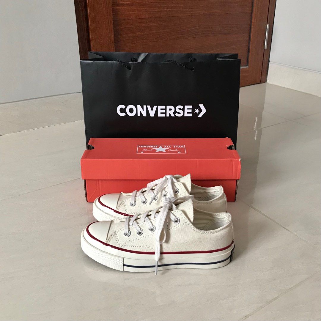 Converse Chuck Taylor 70s Parchment, Fesyen Wanita, Sepatu di Carousell