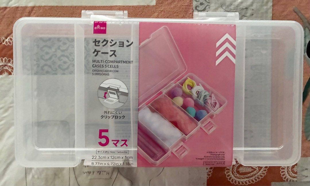 Daiso MULTI-COMPARTMENT CASES 5 CELLS for sewing etc, Furniture & Home ...