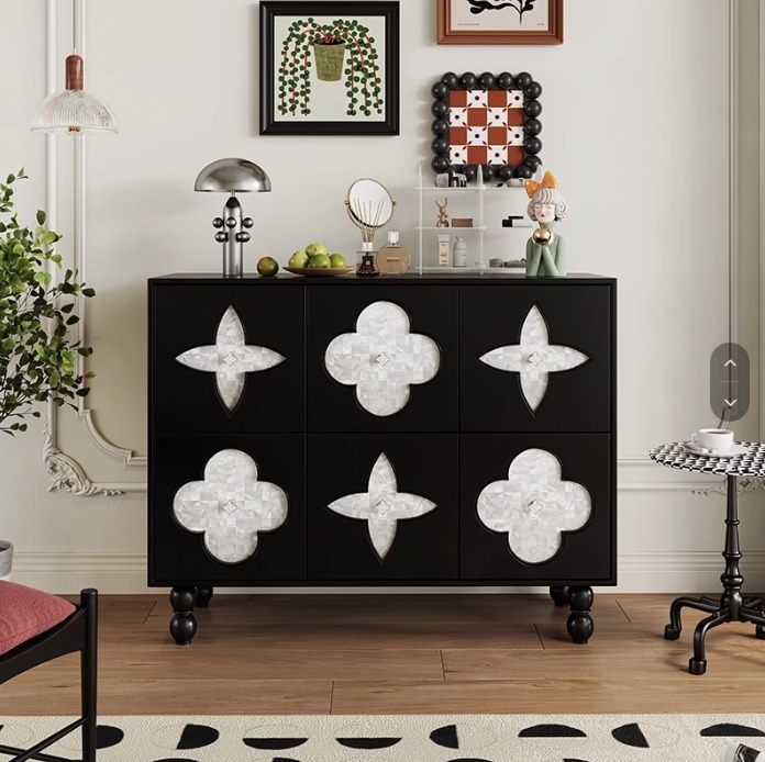 [Free Delivery]French Style Solid Wood & Shell Light Luxury Foyer ...