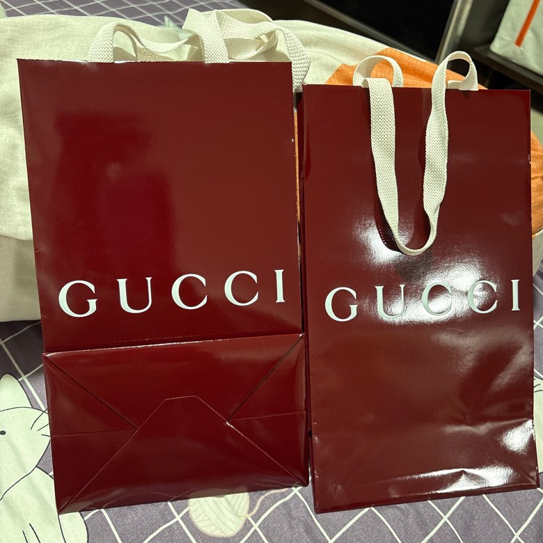Gucci paper bag x 2, Luxury, Bags & Wallets on Carousell