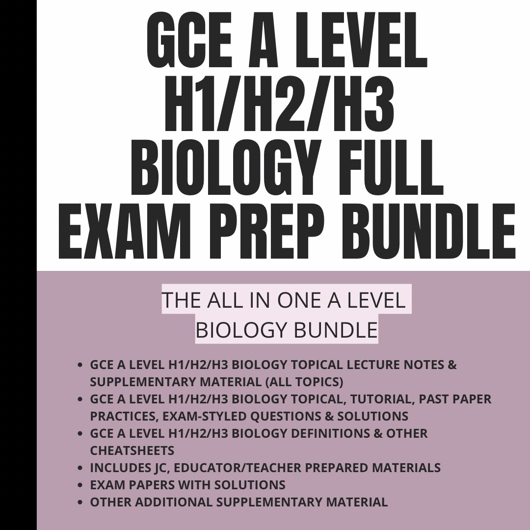 H1 BIOLOGY H2 BIOLOGY H3 BIOLOGY |GCE A LEVEL CHEMISTRY PRELIM EXAM ...