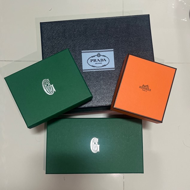 Prada goyard Hermes boxes, Luxury, Accessories on Carousell