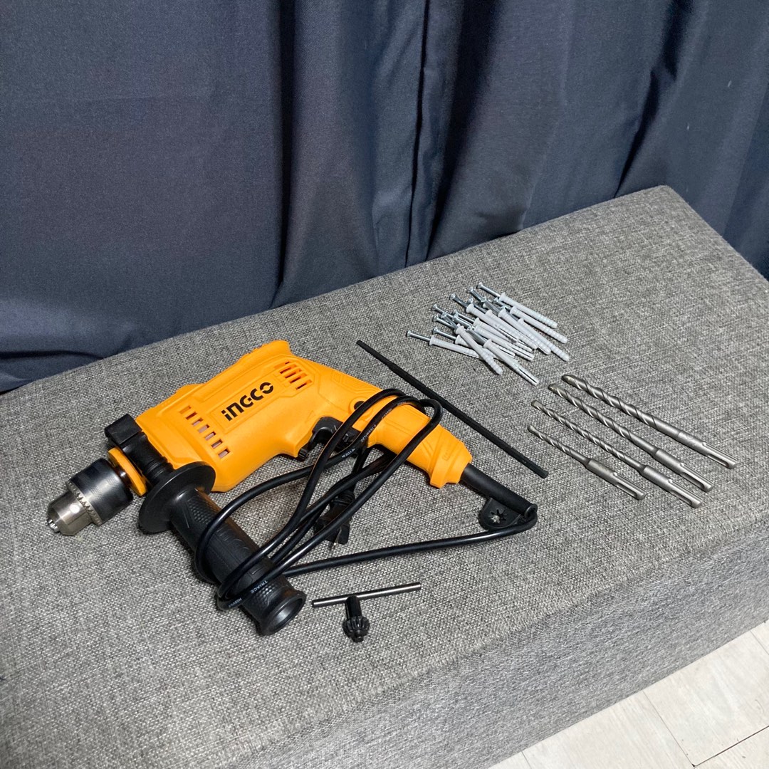 INGCO Impact Drill / Barena with Accessories, Furniture & Home Living ...