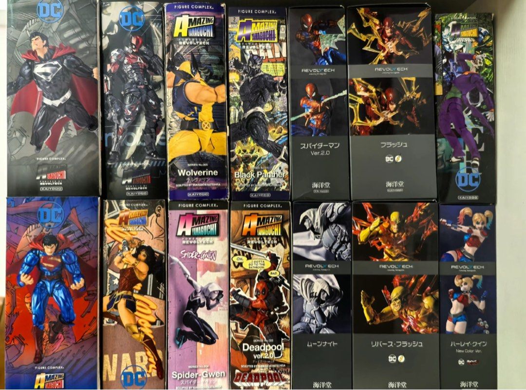 KAIYODO REVOLTECH AMAZING YAMAGUCHI SUPERMAN WOLVERINE DEADPOOL NOBLE SPIDERMAN JOKER THOR VENOM ...