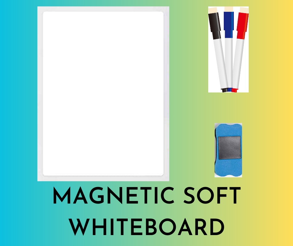 Magnetic soft whiteboard - A4 size - Free markers and Eraser - 21 x 30 ...