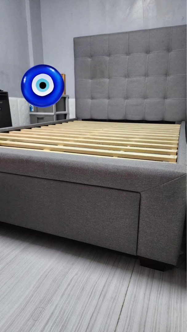 Mandaue Bed Frame with Drawer, Furniture & Home Living, Bedding ...