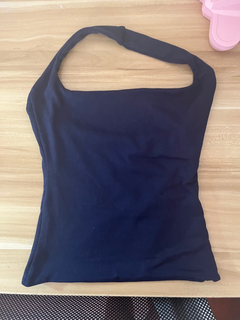 MERA navy blue halter top, Women's Fashion, Tops, Sleeveless on Carousell