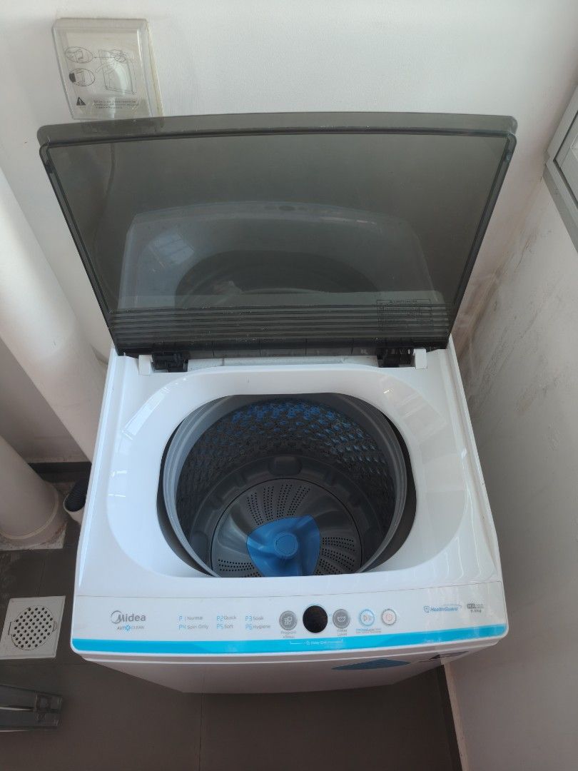 Midea MA100W85/WK/E / MA100W85W White Top Load Washer 8.5kg, TV & Home ...