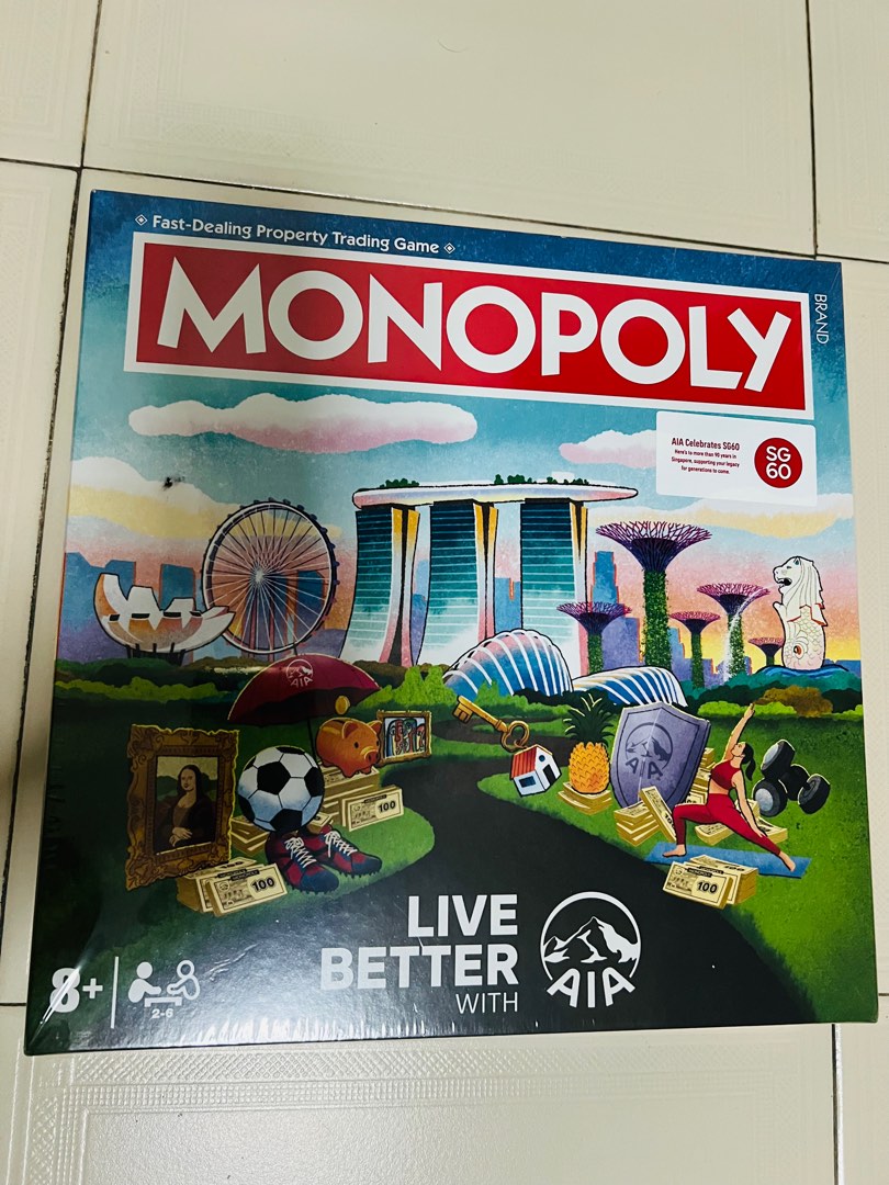 Monopoly Game AIA Celebrates SG60 Edition, Hobbies & Toys, Toys & Games ...