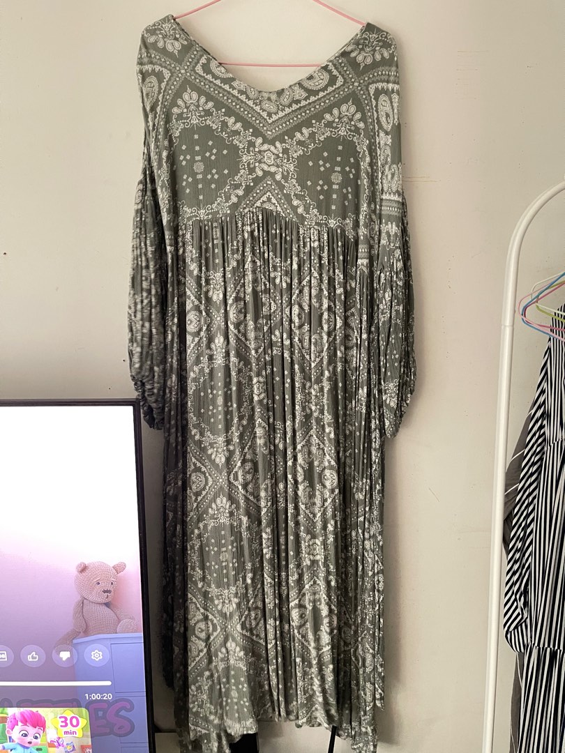 NSA label elsie puff sleeves maxi x2, Women's Fashion, Dresses & Sets ...