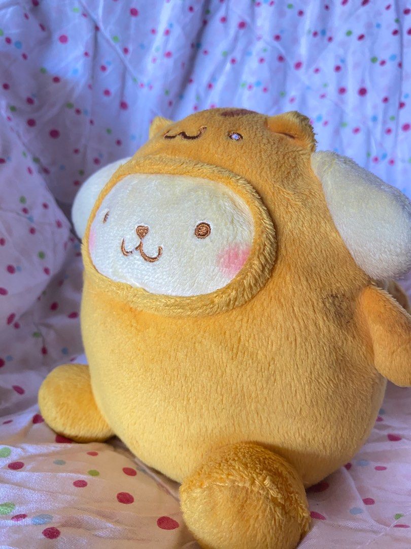 Pompompurin Squirrel Costume Fat Yellow Puppy Cute Sanrio Small plushie ...
