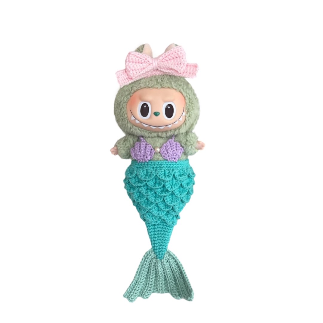 Popmart Labubu Mermaid Outfit Costume Handmade Crochet Doll, Hobbies ...