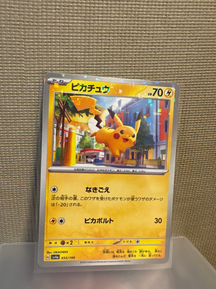 〔PTCG sv4a 055/190〕 比卡超 暗閃 Pokemon Card 日版, 興趣及遊戲, 玩具 & 遊戲類 - Carousell