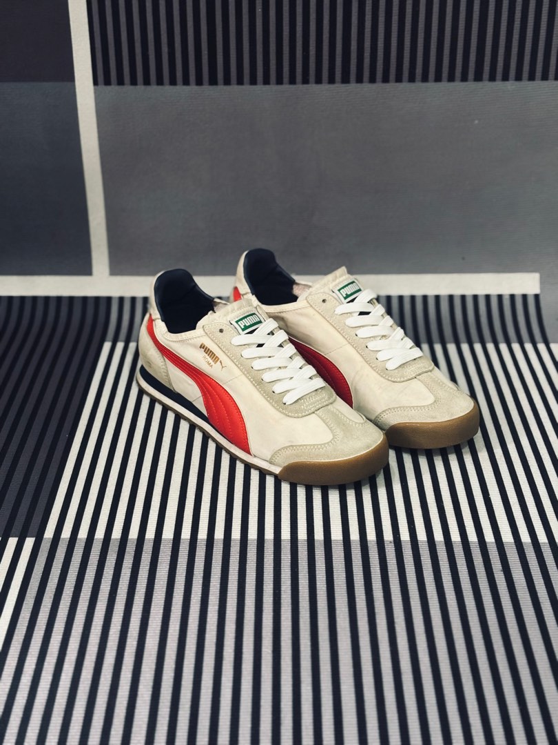 Puma roma og nylon white wine red, Fesyen Pria, Sepatu , Sneakers di ...