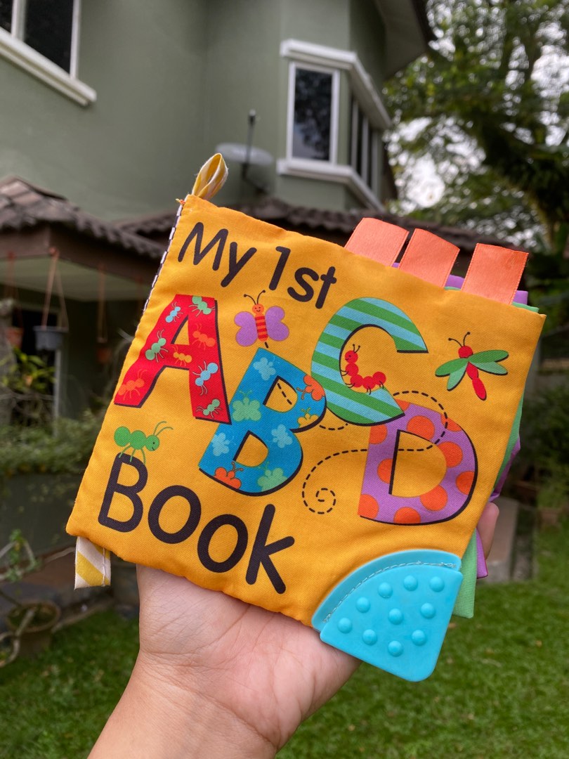 Simple Dimple ABC Cloth Book + Teether, Hobbies & Toys, Books & Magazines, Children's Books on ...