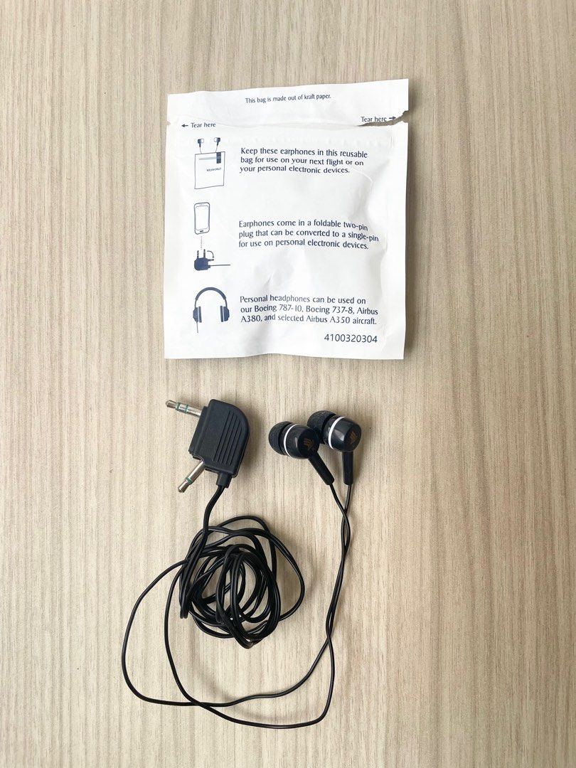 Singapore Airlines Earphone Reusable Earplugs Earpiece KRISWORLD ...