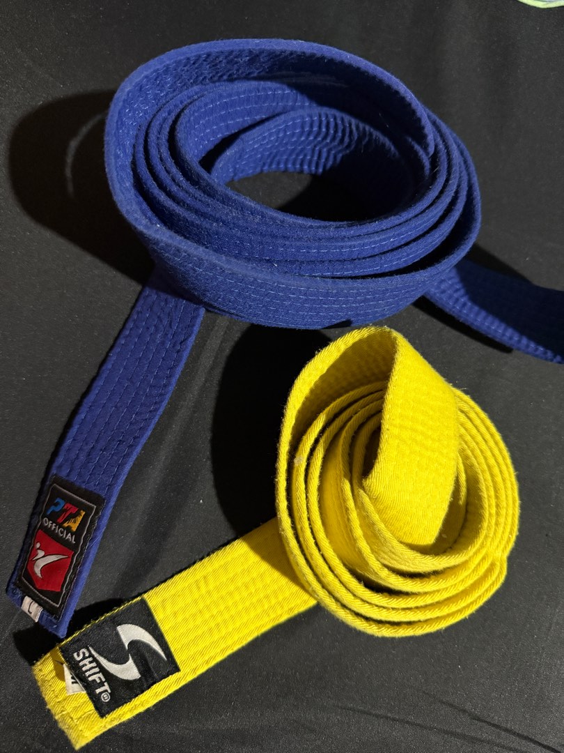Taekwondo Shift and Kix Blue and Yellow Belt, Sports Equipment, Sports ...