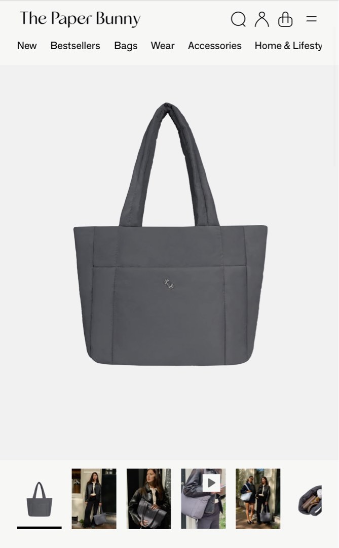 TPB Puffer Shopper in Shadow, Women's Fashion, Bags & Wallets, Tote Bags on Carousell