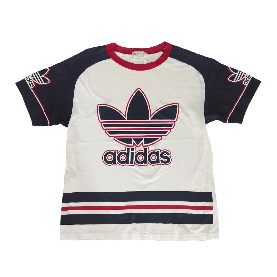 Vintage Japan Made Adidas Trefoil Big Logo Raglan T-Shirt, Men's ...