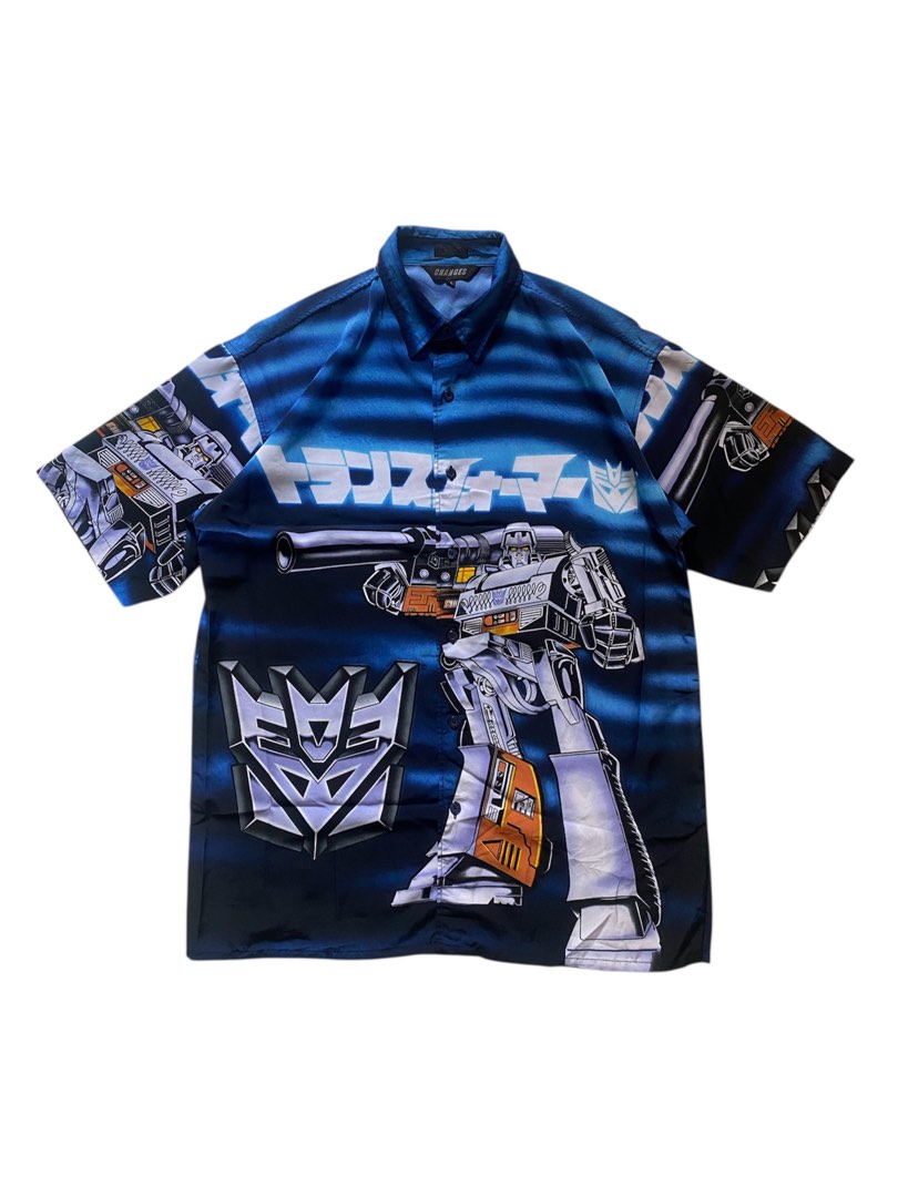 TRANSFORMERS MEGATRON DECEPTICONS FULL RINTED BUTTON FRONT SHIRT BY ...